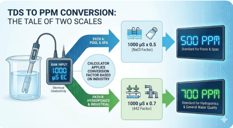 TDS To PPM Calculator – Convert Total Dissolved Solids To PPM Instantly